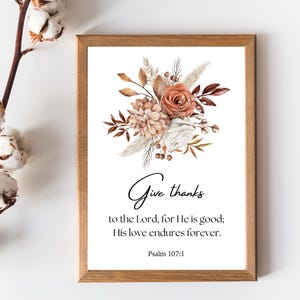 Fall Wall Art, Thanksgiving Prints, Scripture Wall Art, Christian Wall ...