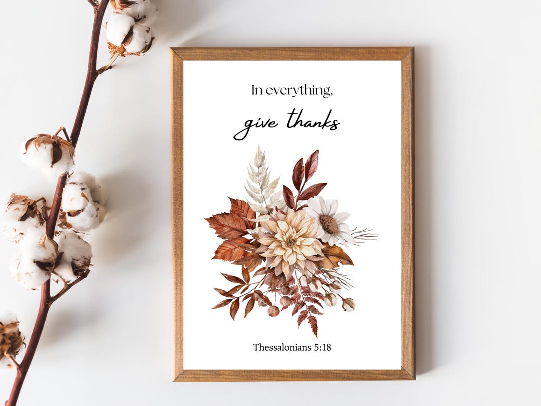 In Everything Give Thanks Wall Art, Thanksgiving Prints, Fall Wall Art ...