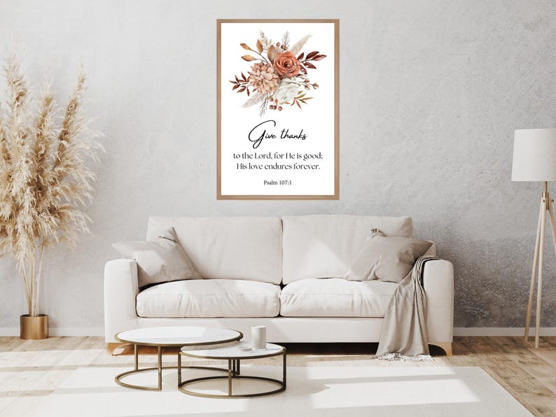 Fall Wall Art, Thanksgiving Prints, Scripture Wall Art, Christian Wall ...