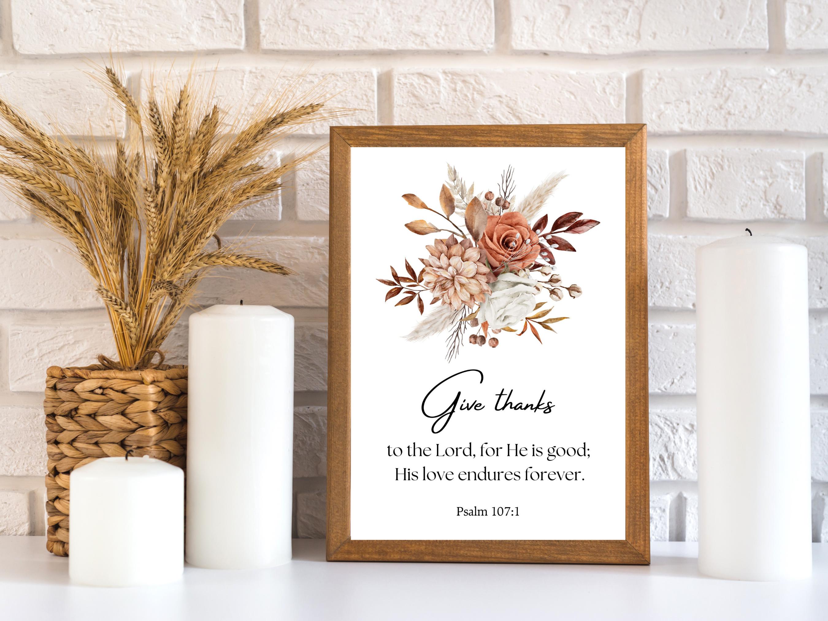Fall Wall Art, Thanksgiving Prints, Scripture Wall Art, Christian Wall ...