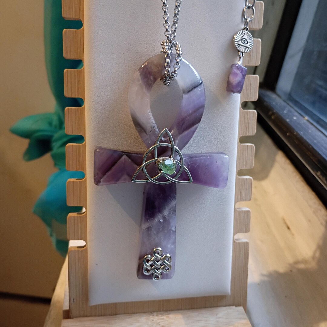Temple Ankh Large Singing Dream Amethyst, Raw Grossular Tsavorite ...