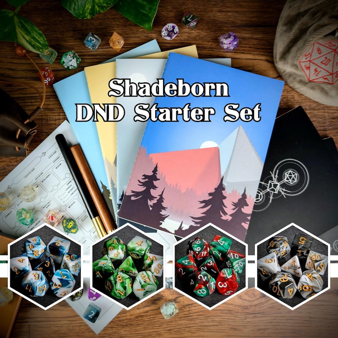 Shadeborn - Character Sheet With Full Set of Blend Dice & Notebooks ...