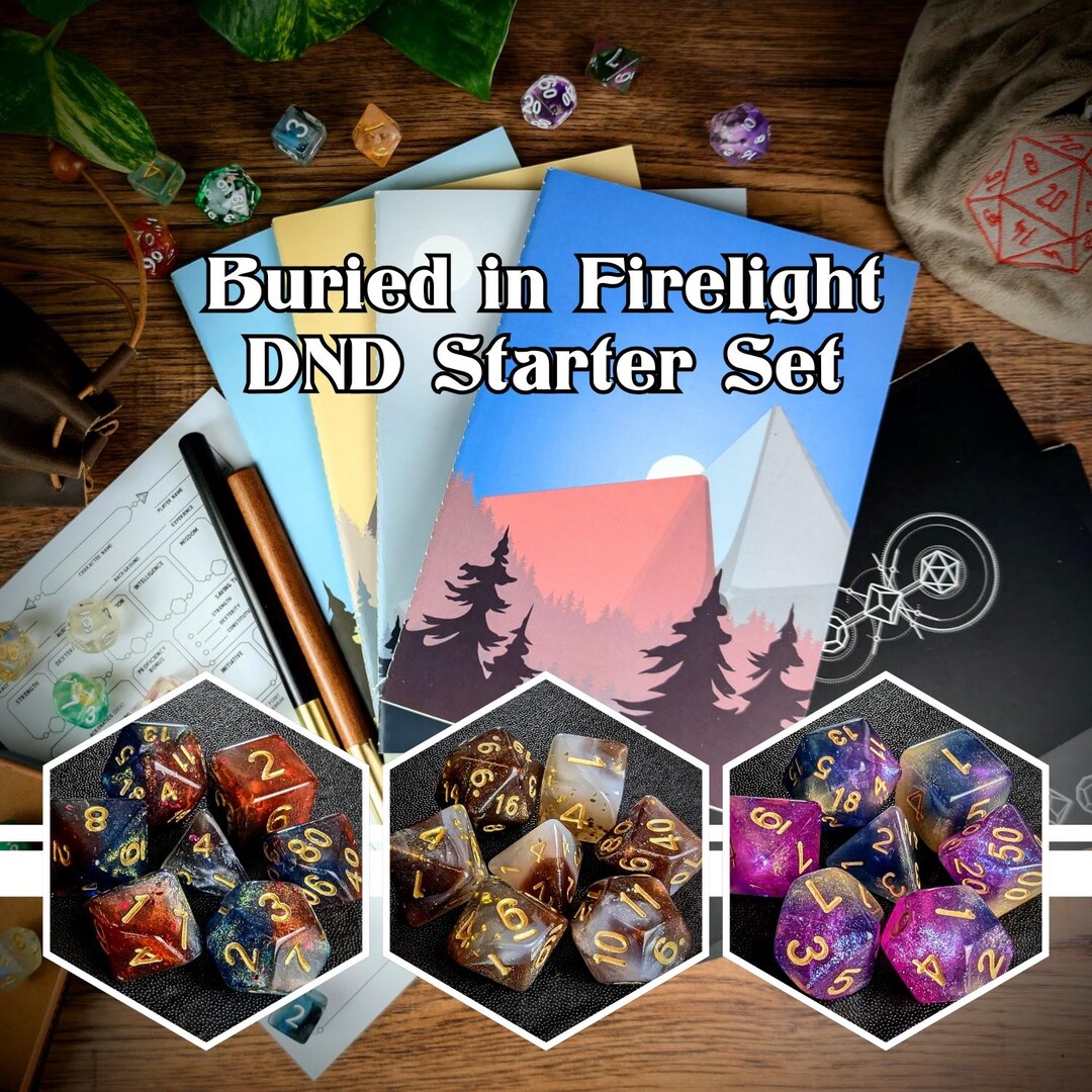 Buried in Firelight - Character Sheet With Full Set of Glitter Dice ...