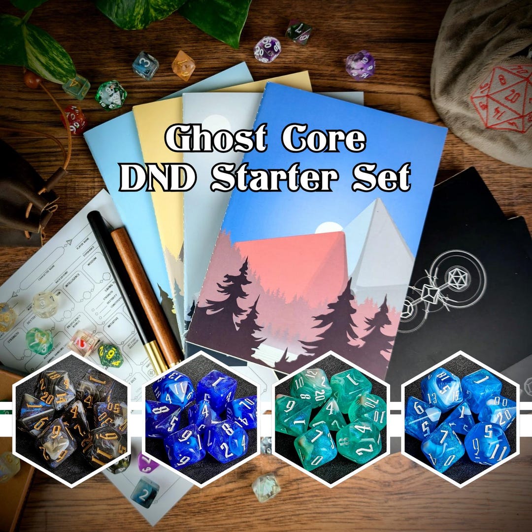 Ghost Core - Character Sheet With Full Set of Glitter Dice & Notebooks ...