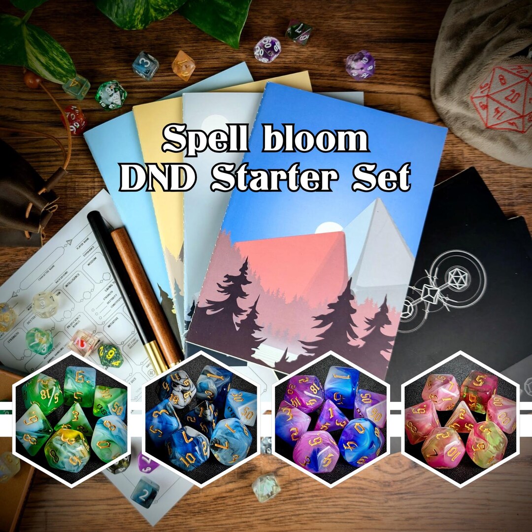 Spell Bloom - Character Sheet With Full Set of Blend Dice & Notebooks ...
