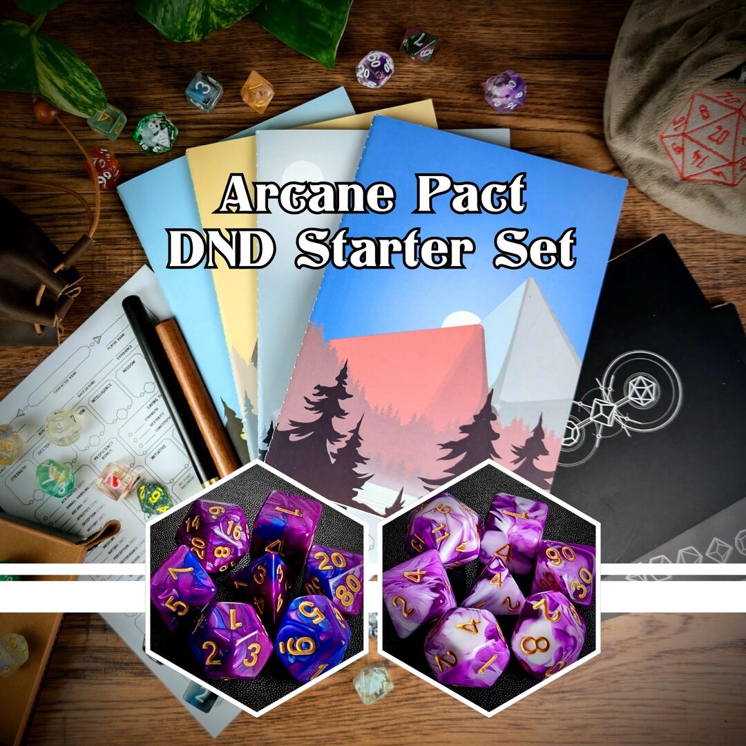 Arcane Pact - Character Sheet With Full Set of Blend Dice & Notebooks ...