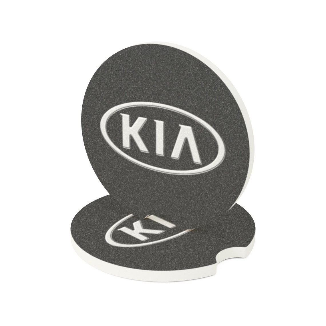 Soapstone Car Coaster, Kia Logo, Under Drink, Absorbs Condensation, Car ...