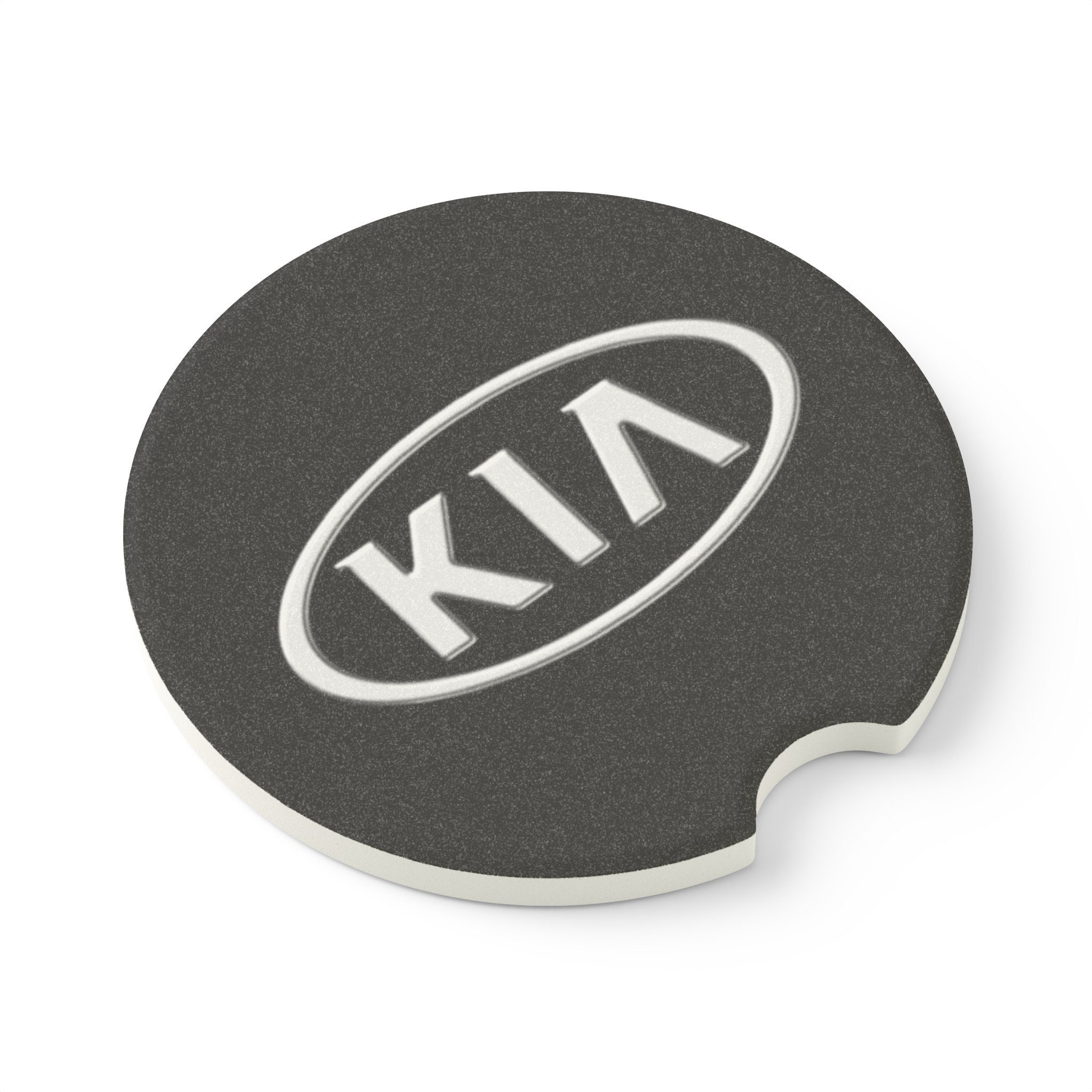 Soapstone Car Coaster, Kia Logo, Under Drink, Absorbs Condensation, Car ...