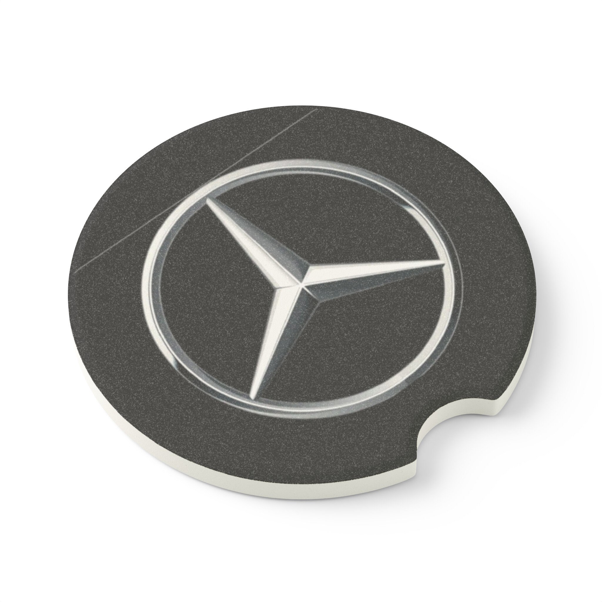 Soapstone Car Coaster, Mercedes Logo, Under Drink, Absorbs Condensation ...