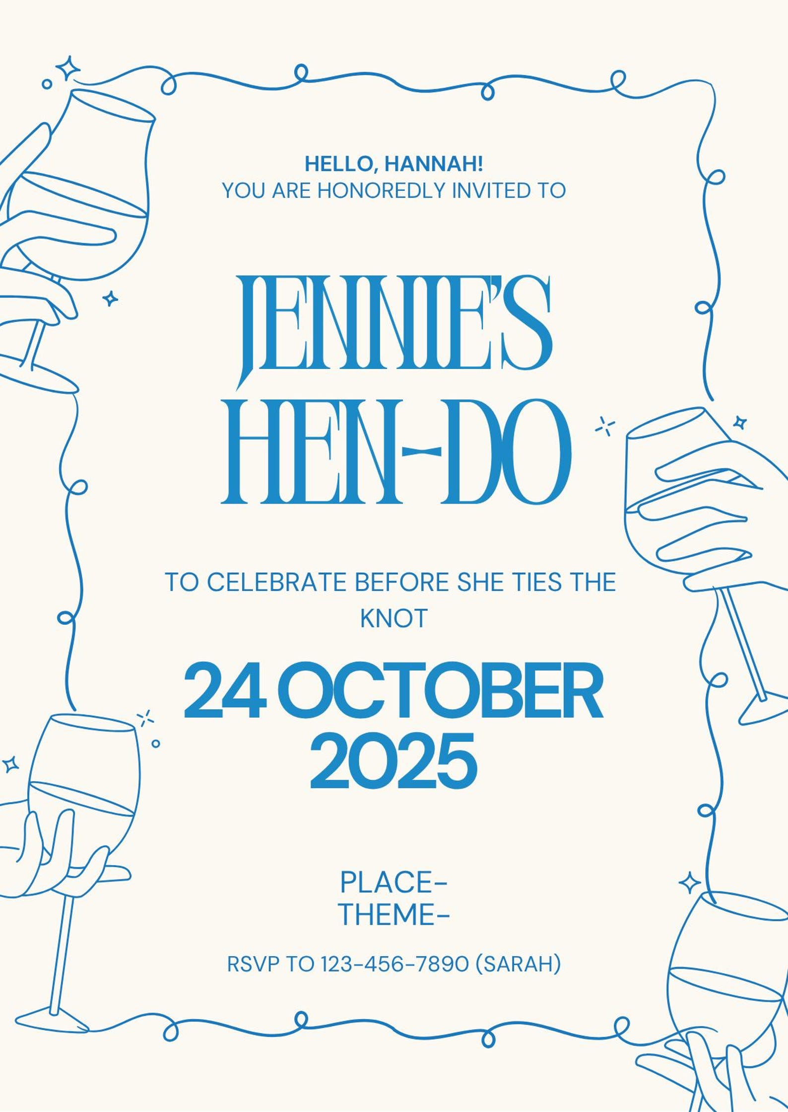 Editable Hen Party Invitation – Digital Download - Etsy