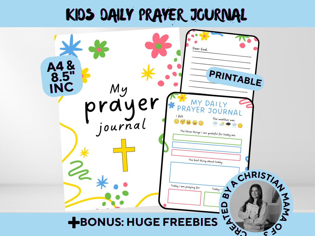 Kids Prayer Journal, Kids Daily Prayer Journal, Kids Gratitude Journal ...