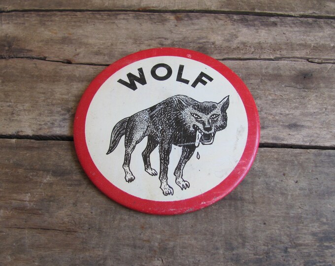 Vintage C. 1960s WOLF Button Badge Pin - Etsy