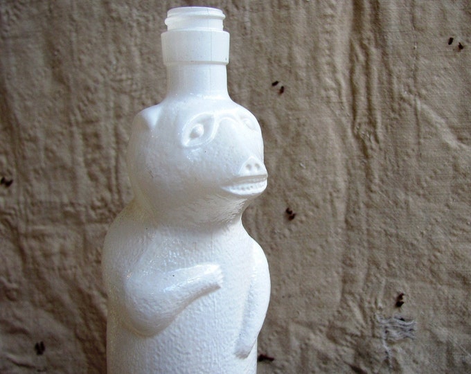 Vintage INUIT BEAR Milk Glass Bottle Souvenir Curiosity - Etsy
