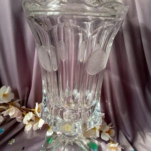 Vintage Collectible Glass Antique Fostoria Coin Pattern Lidded Jar 13 ...
