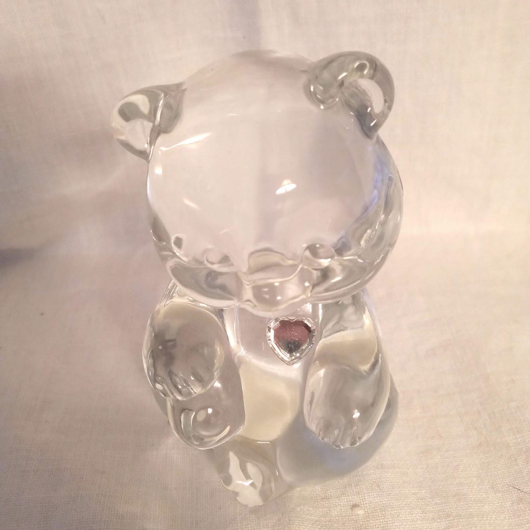 Vintage Collectible Glass Antique Teddy Bear Figurine With Birthstone ...