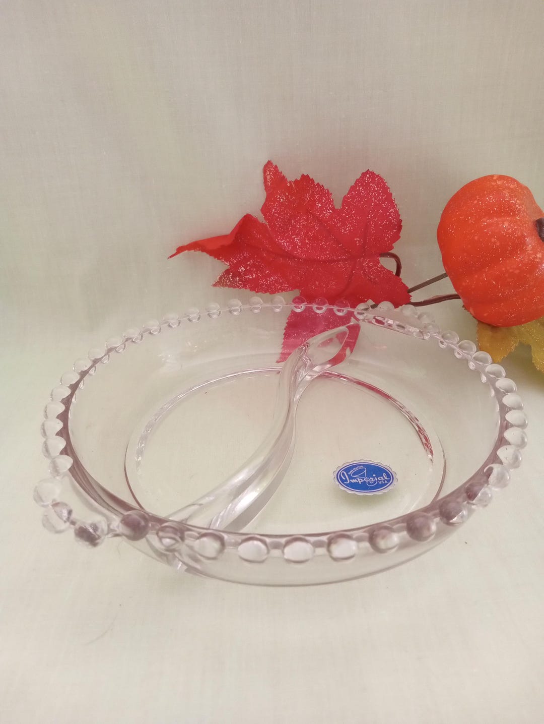 Candlewick Round Divided Relish Dish With Tab Handles Pattern Made by ...