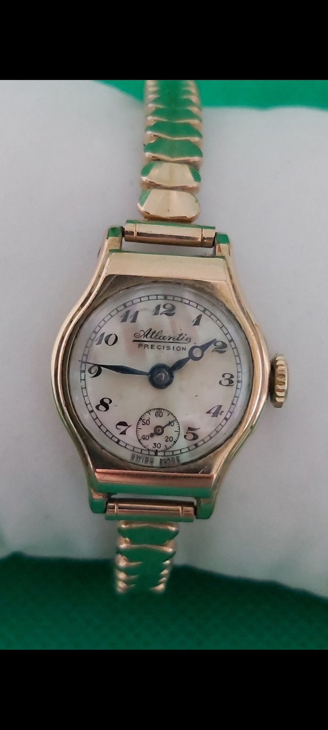 Vintage Atlantic - Gold Plated Watch - Pearl Dial - 1960s - Good ...