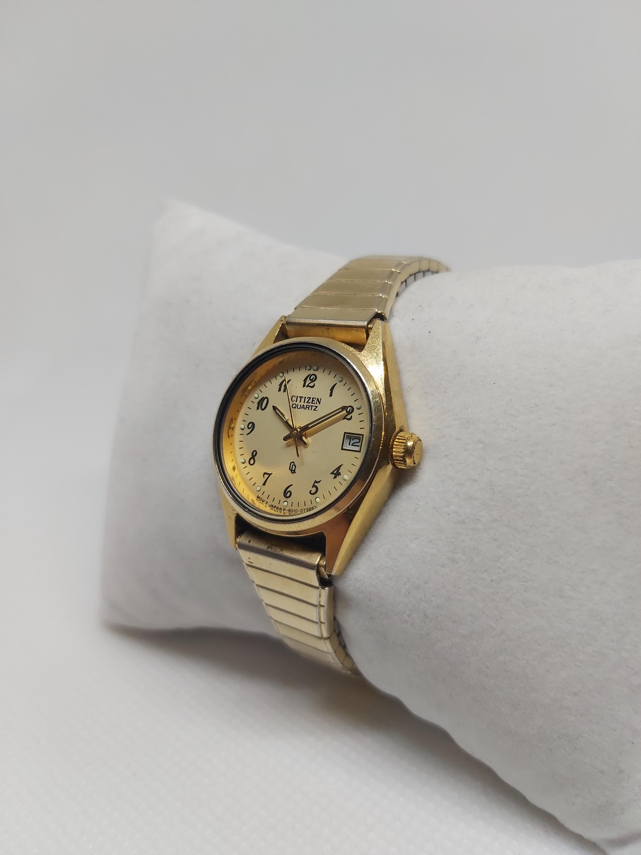 Vintage Citizen CQ Quartz Ladies' Watch: Gold-tone Champagne Dial ...
