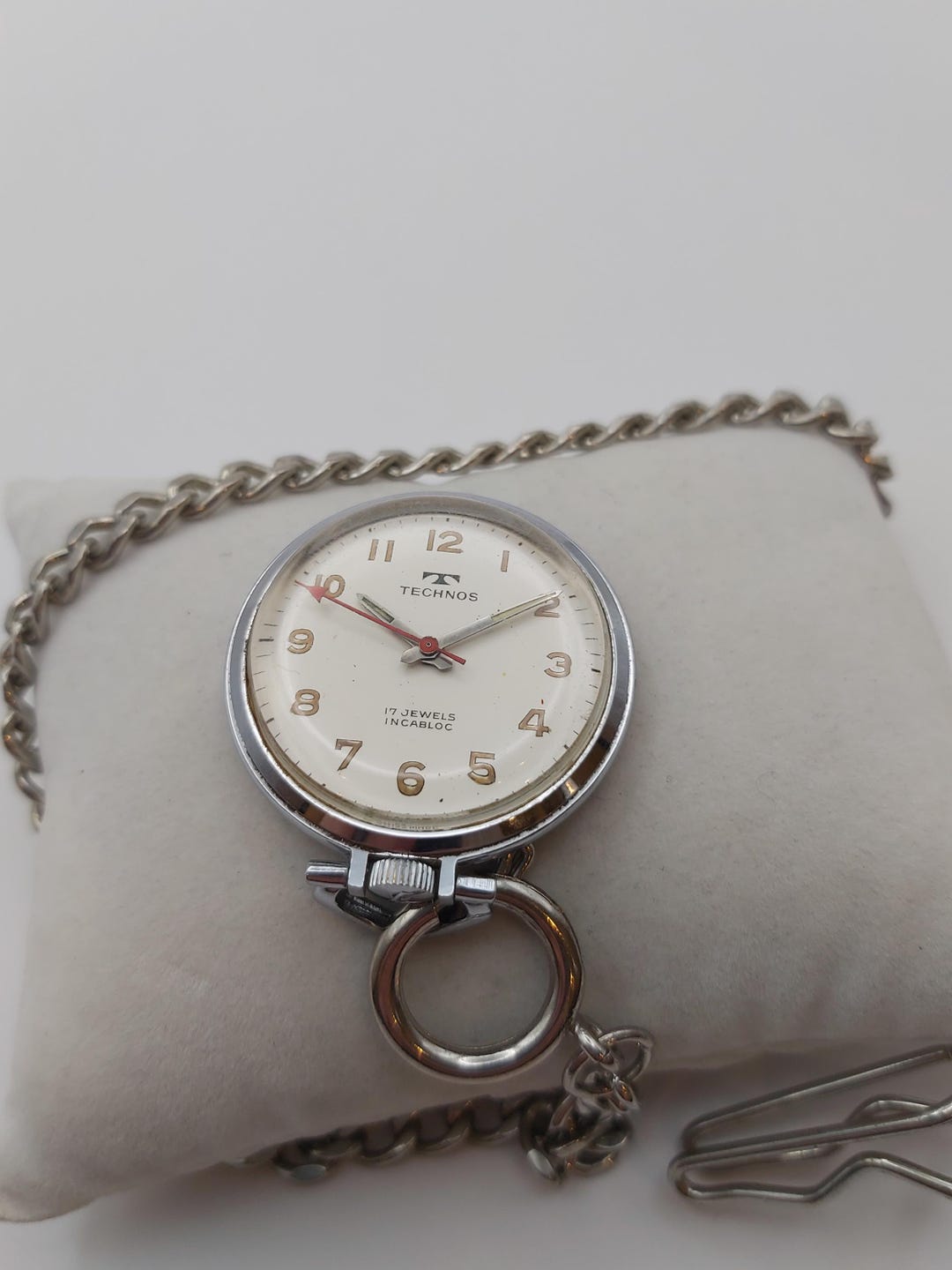 Vintage Technos Mini Pocket Watch: 17-jewel Hand-wind, Silver-tone - Etsy
