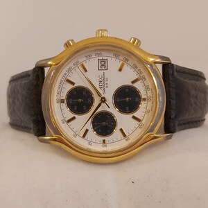 Vintage ADEC Chronograph Watch: Gold-tone, Tachymeter, Japan Movement ...