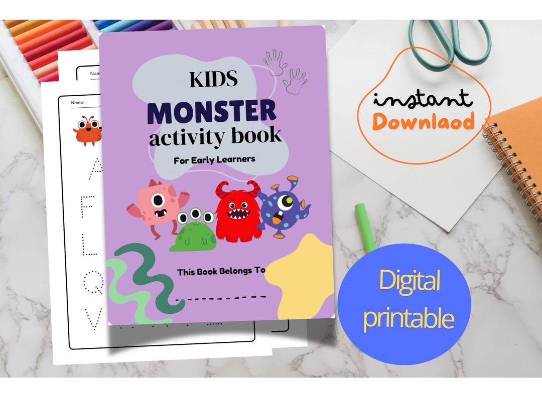 Kids Activity Book MONSTERS - Etsy