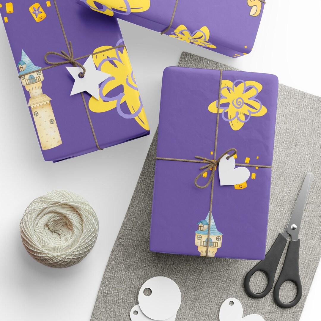 Rapunzel tangled Inspired Wrapping Paper Birthday Gifts Holiday Gifts ...