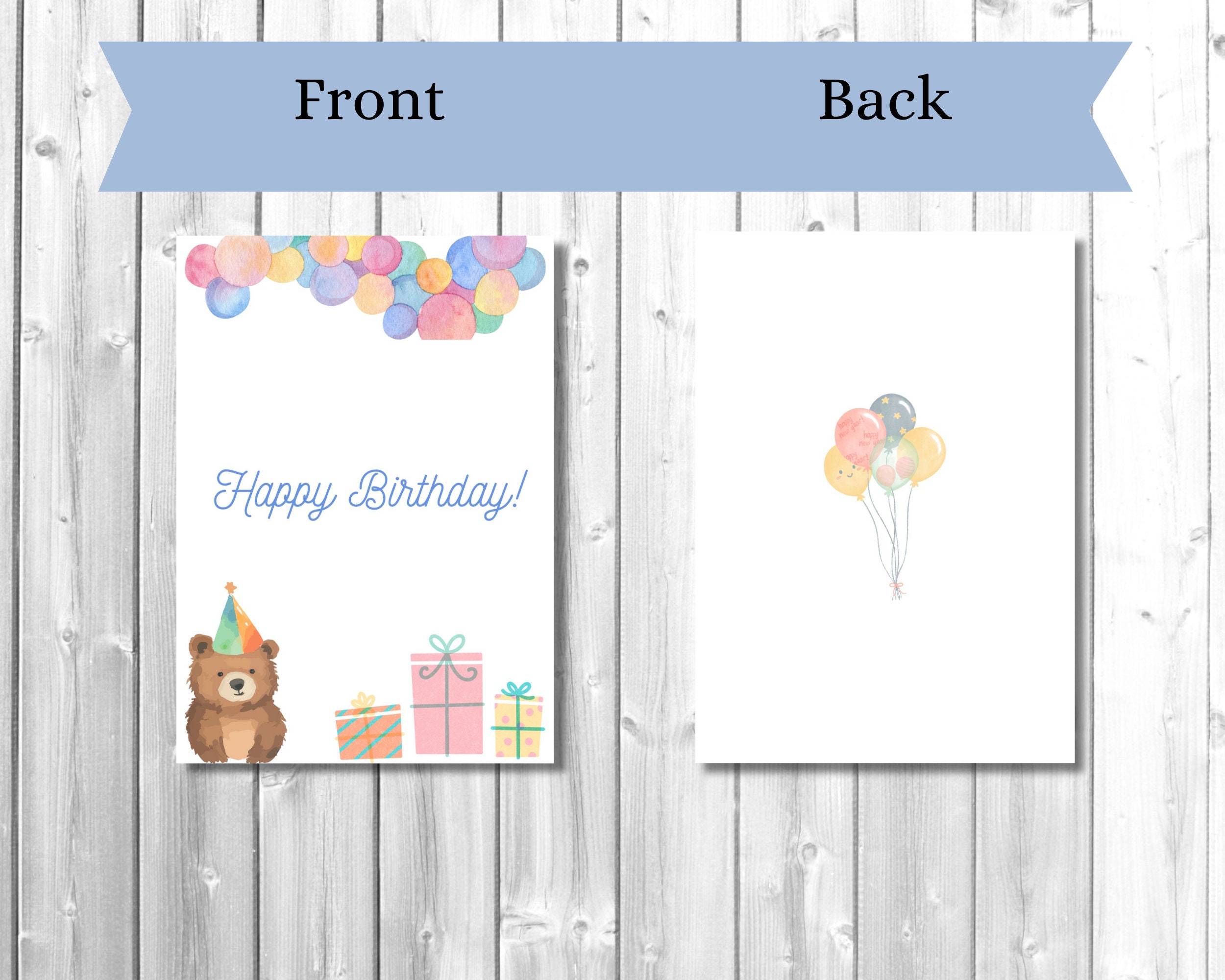 Cute Happy Birthday Printable Greeting Card - Etsy