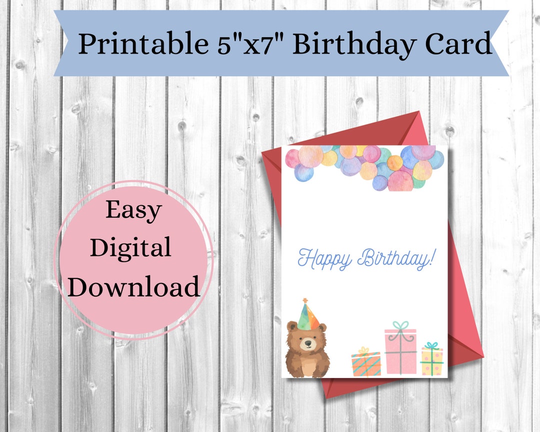 Cute Happy Birthday Printable Greeting Card - Etsy
