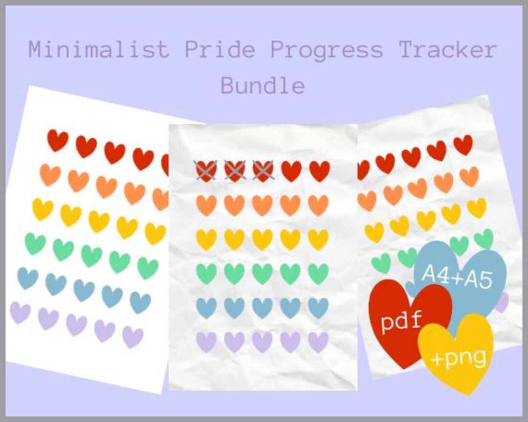 Minimalistic Progress Tracker - Pride Edition - A4 and A5; Pdf and Png ...