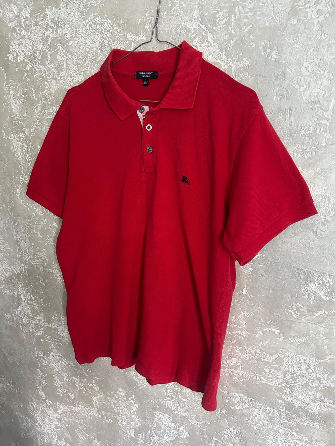 Burberry London Nova Check Red Polo Shirt Size Medium - Etsy