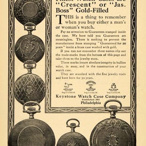 1882-1927 Antique Gold Filled Pocket Watch Case, Keystone Watch Case Co ...