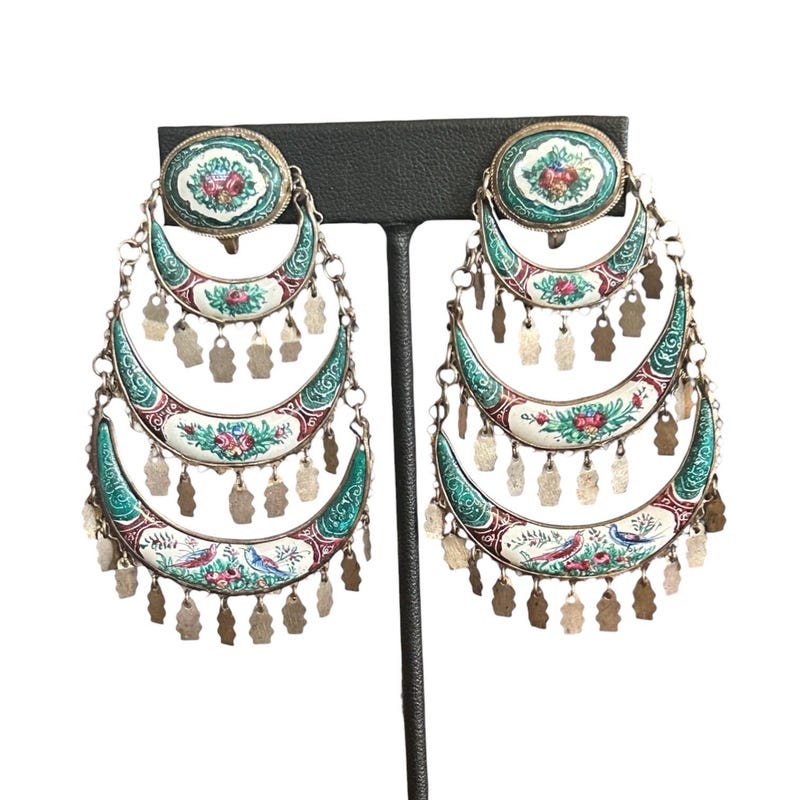 Persian Painted Earrings - Etsy
