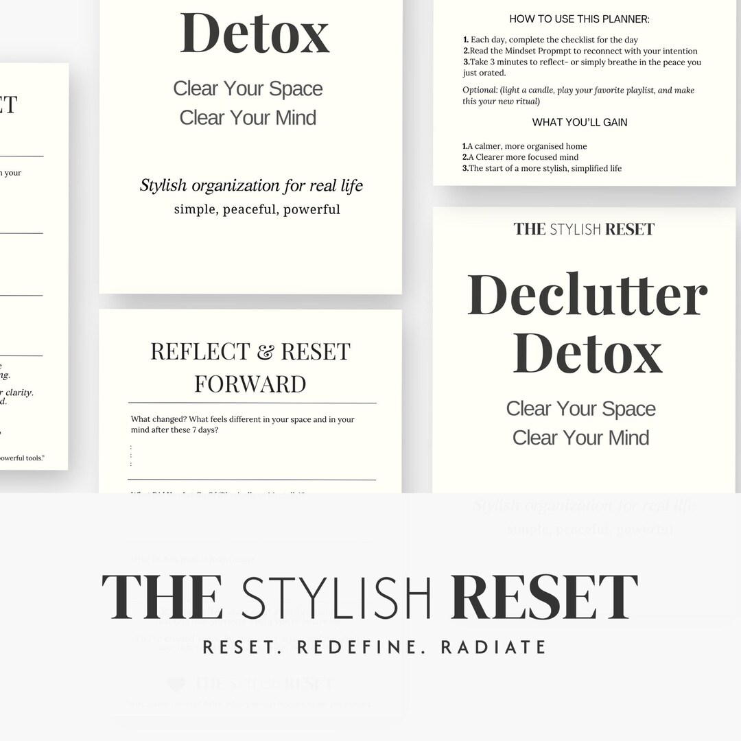 7-day Declutter Detox Home Planner: Mindful Printable Organizer (PDF ...
