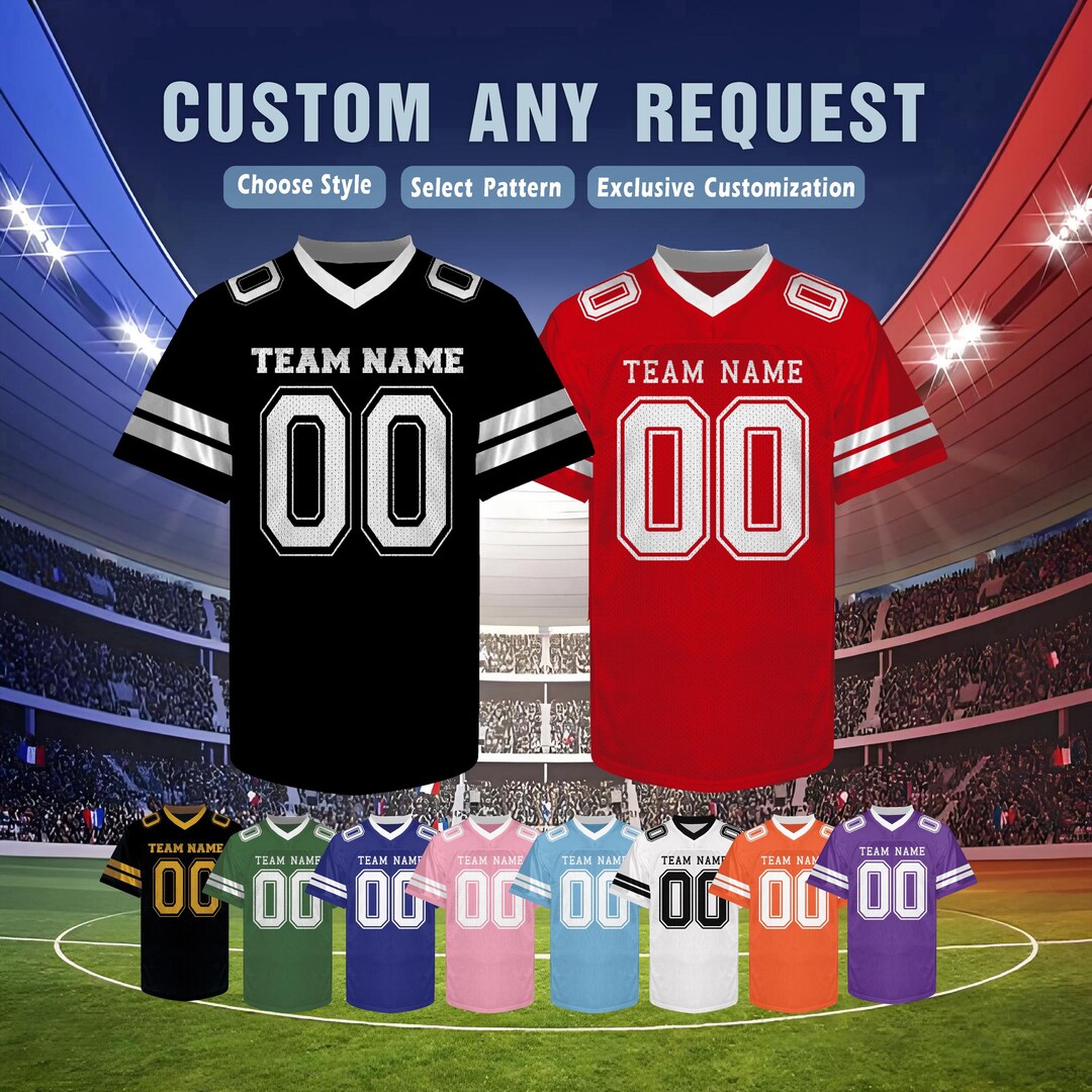 Custom Football Jersey, Personalized Team Name & Number Football Jersey ...