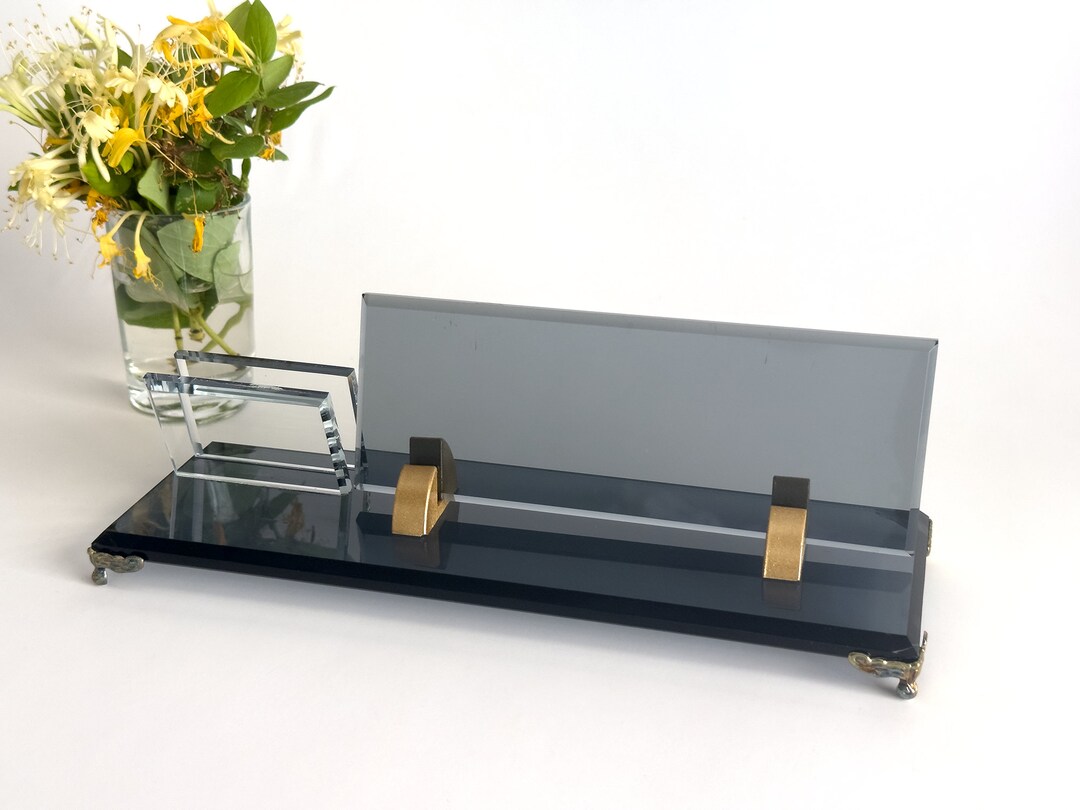 Crystal Desk Nameplate With Gold Plate: Custom Office Sign & Business ...