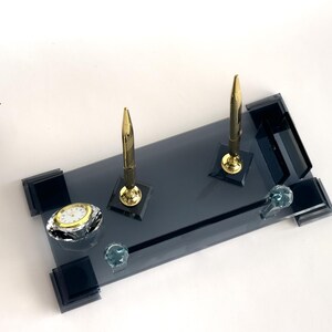 Custom Desk Name Plate Luxury Design Personalized Crystal Desk Set With ...