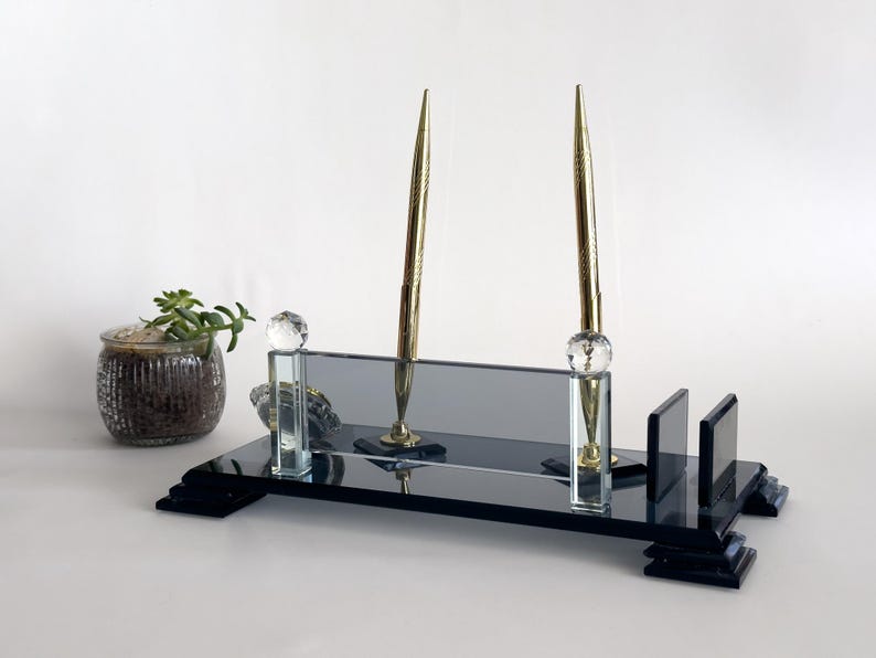 Custom Desk Name Plate Luxury Design | Personalized Crystal Desk Set ...