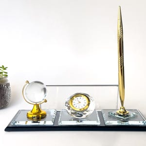 Custom Crystal Globe Desk Nameplate: Personalized Office Gift - Etsy