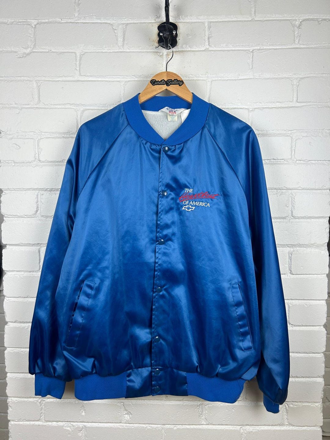 Vitnage 80s/s90s Chevy the Heartbeat of America Satin Embroidered ...