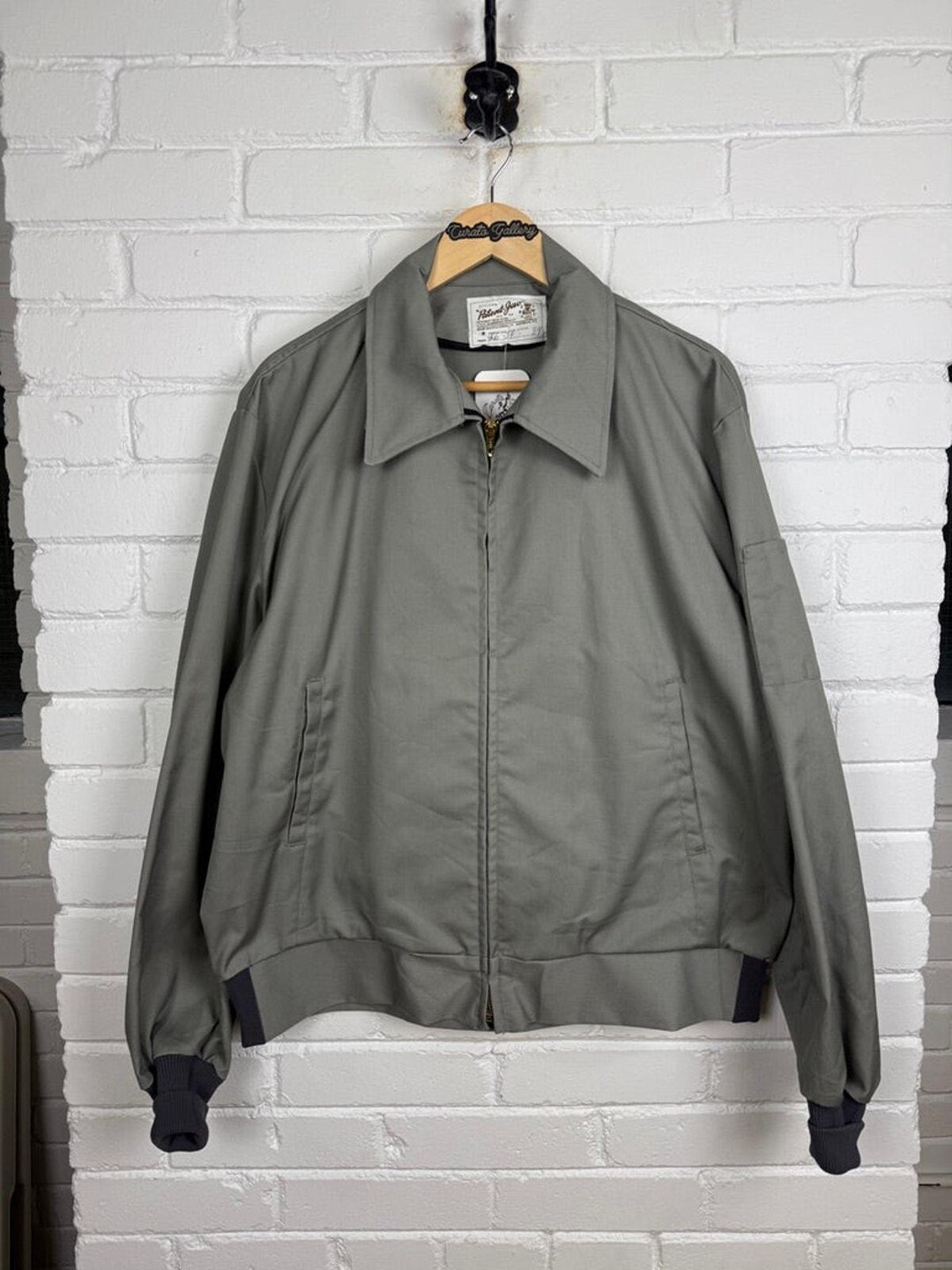 Vintage 80s/90s Work Wear Mechanic Style Cropped Boxy Collared Jacket ...