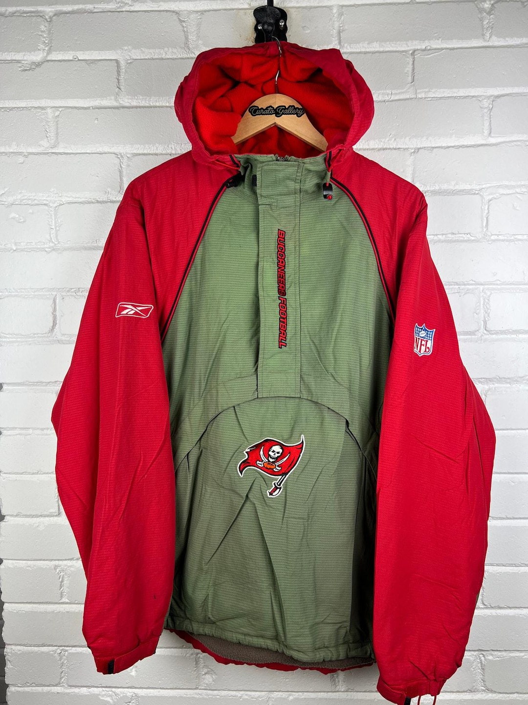 Vintage Tampa Bay Buccaneers NFL Reebok Fleece Lined Anorak Pull Over ...