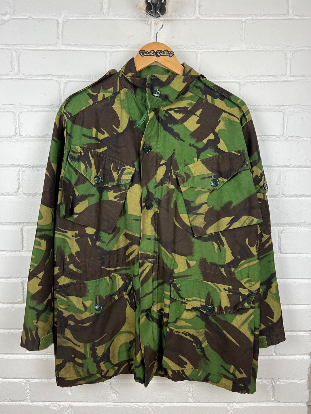 Vintage 90s British Army Woodland Camoflauge Smock Combat Full Zip ...