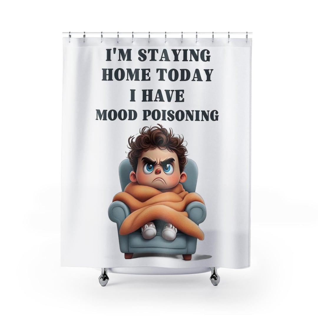 Funny Stay Home Shower Curtain, Quirky Bathroom Decor, Day Quote Shower ...