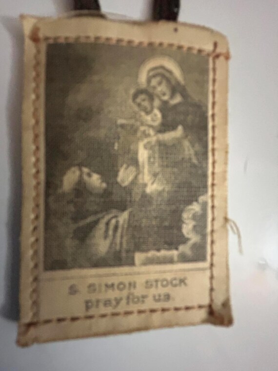 Antique Catholic Scapular Badges, Our Lady of Mount C… - Gem