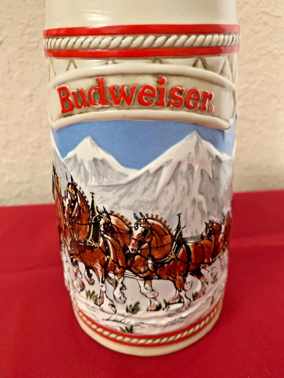 Vintage 1985 Budweiser Series A Anheuser Busch Holiday Beer Stein Mug ...