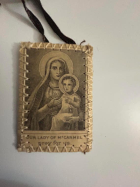 Antique Catholic Scapular Badges, Our Lady of Mount C… - Gem