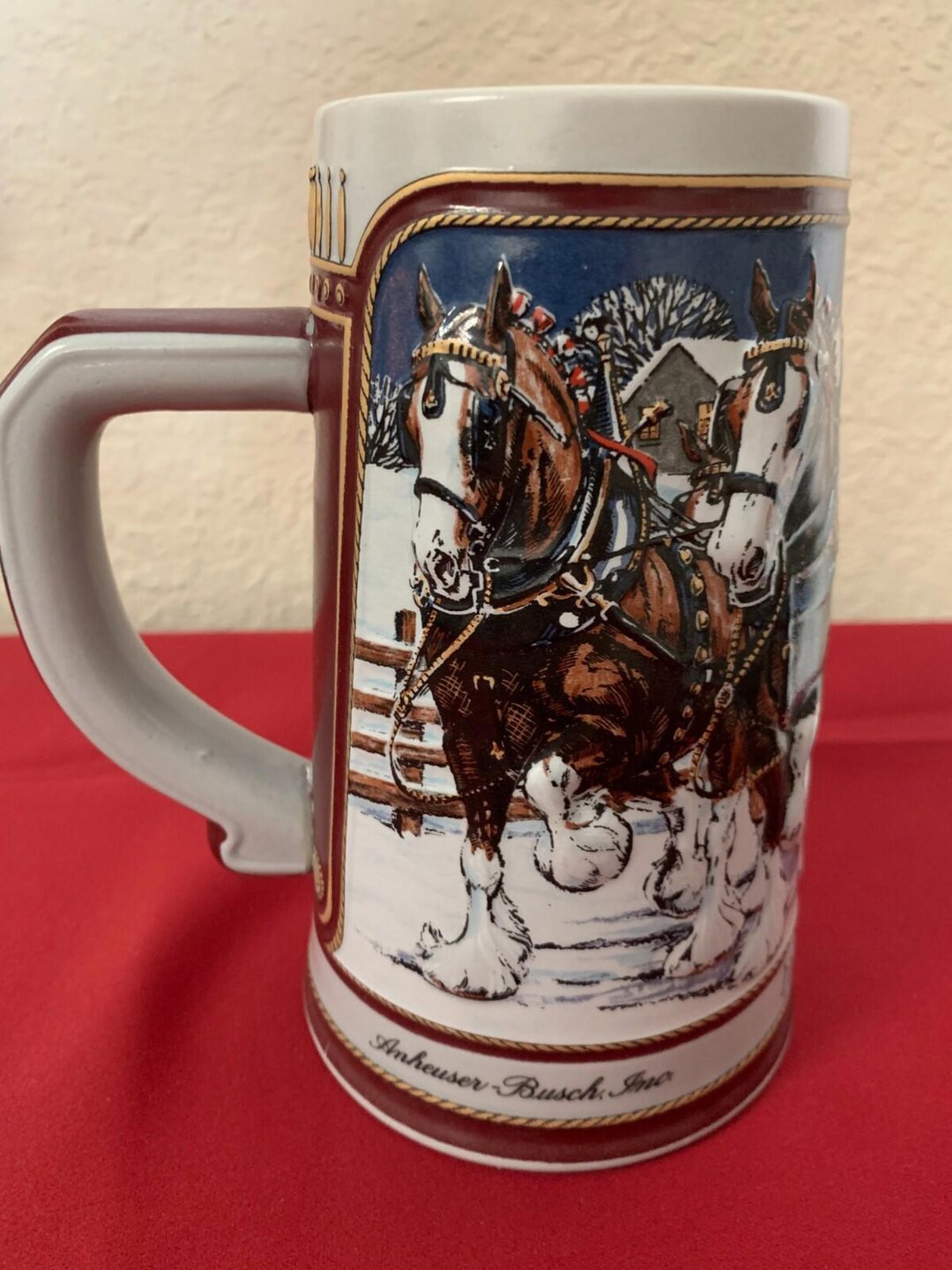 Budweiser Collector’s Series Beer Stein by Ceramarte 1989 Clydesdale ...