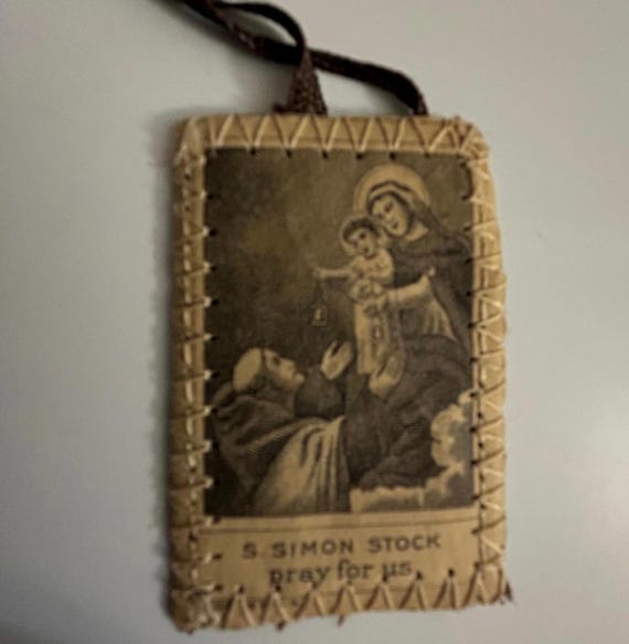 Antique Catholic Scapular Badges, Our Lady of Mount C… - Gem