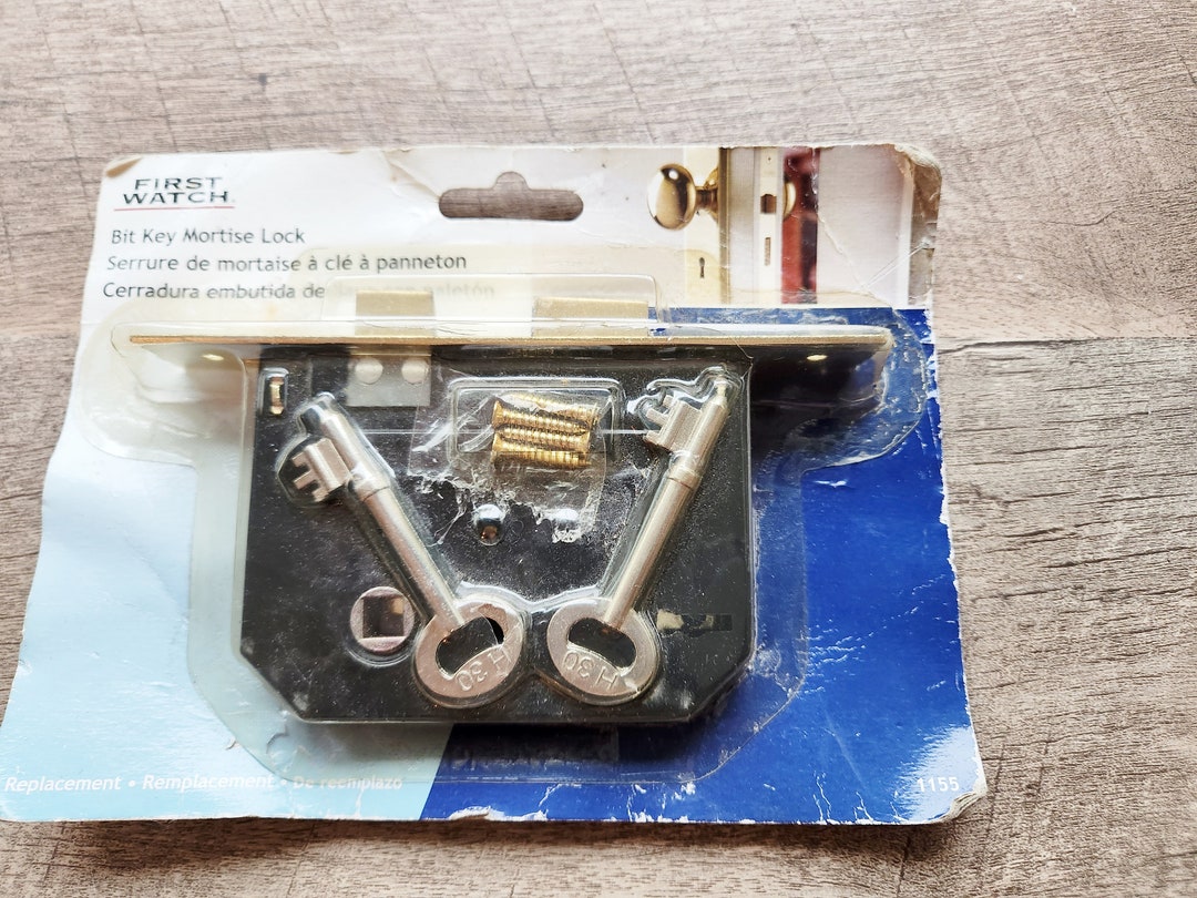 Vintage Skeleton Key Bit Key Mortise Lock With 2 Skeleton Keys ...