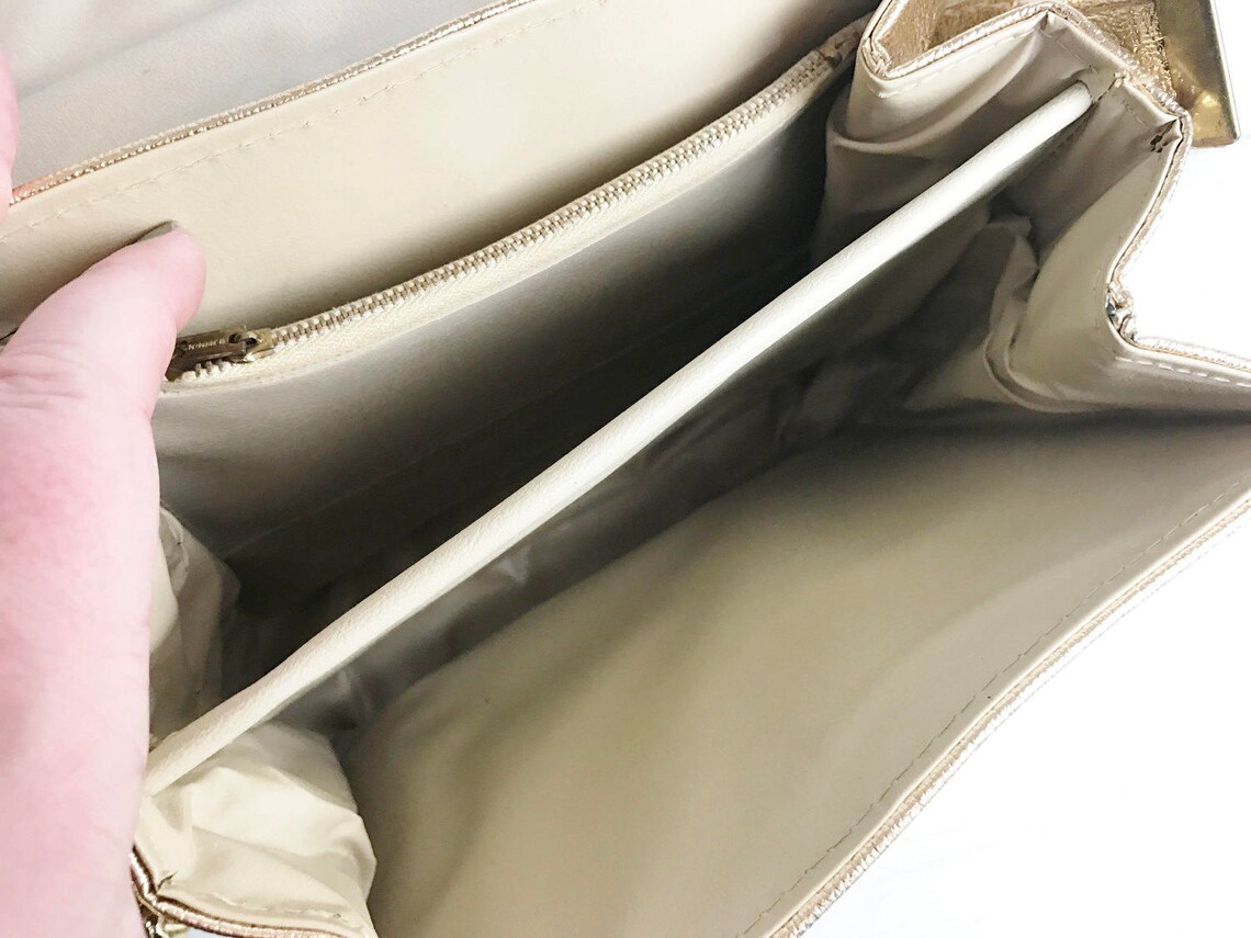 Vintage Gold Metallic Handbag and Wallet - Etsy